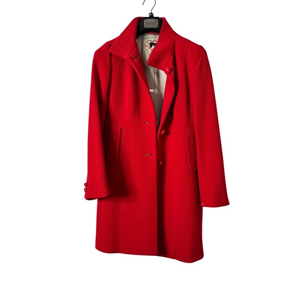 J. Crew | Jackets & Coats | J Crew Red Wool Blend Button Front Coat ...